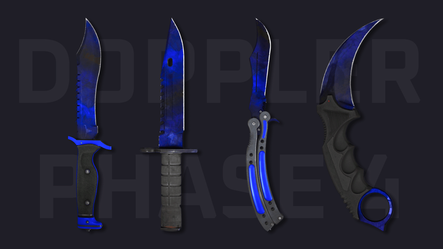 Todas las fases del cuchillo Doppler CS:GO/CS2 (1, 2, 3, 4, Zafiro, Rubí, Perla Negra)