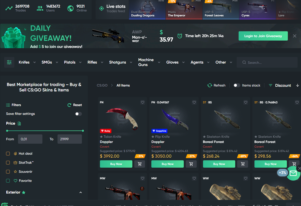 Best CS:GO/CS2 Skins Market (Marketplace) in 2025