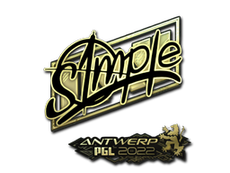 Buy Sticker | s1mple (Gold) | Antwerp 2022 – price from $50.56 - Buy ...